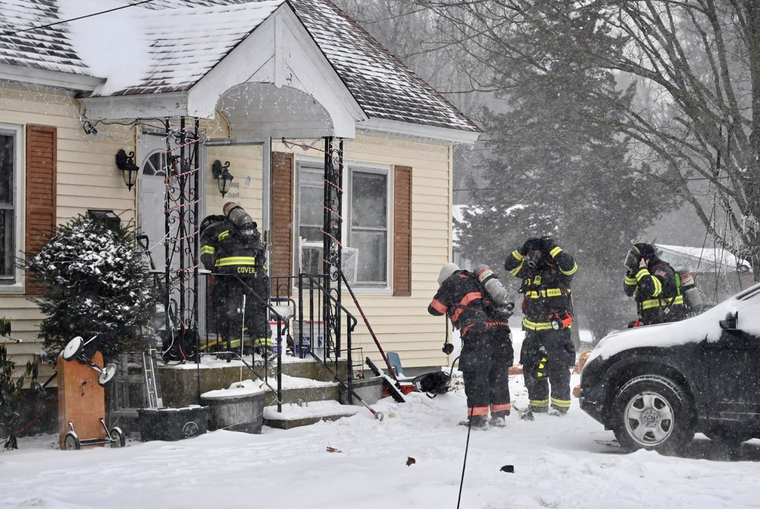 Hudson, area firefighters battle residential blaze, frozen hydrant ...